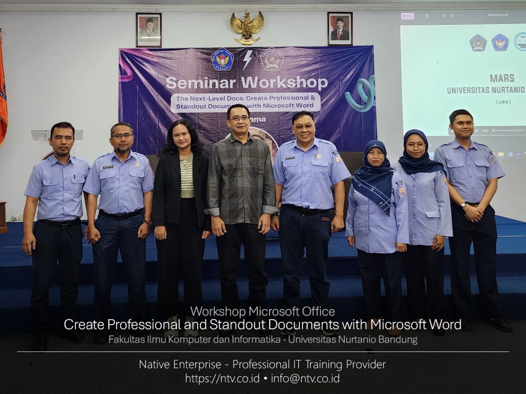 Workshop Create Professional and Standout Documents with Microsoft Word bersama Universitas Nurtanio